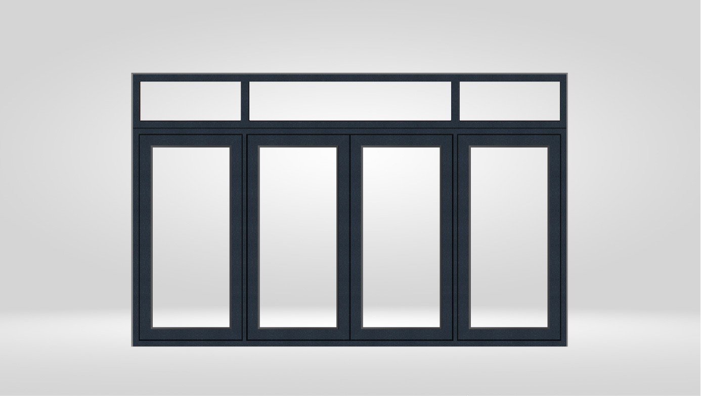 CỬA NHÔM YONGXING HỆ 8090 - CỬA SỔ MỞ QUAY 4 CÁNH